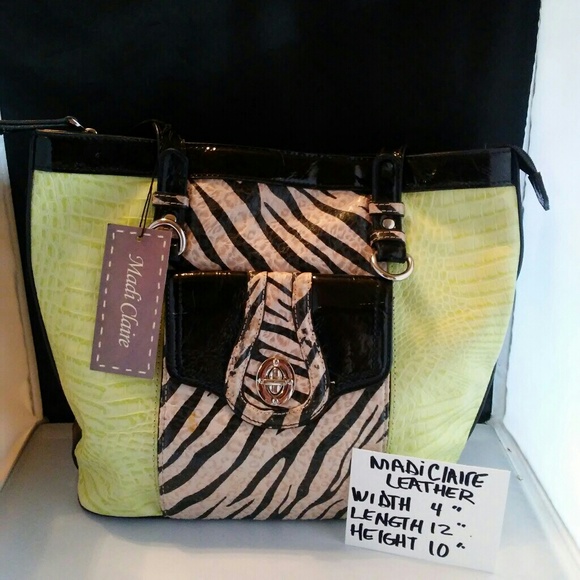 Madi Claire | Bags | Madi Claire Lime Green Leather Purse | Poshmark